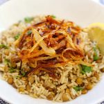 Lentils with Rice and Crispy Onions