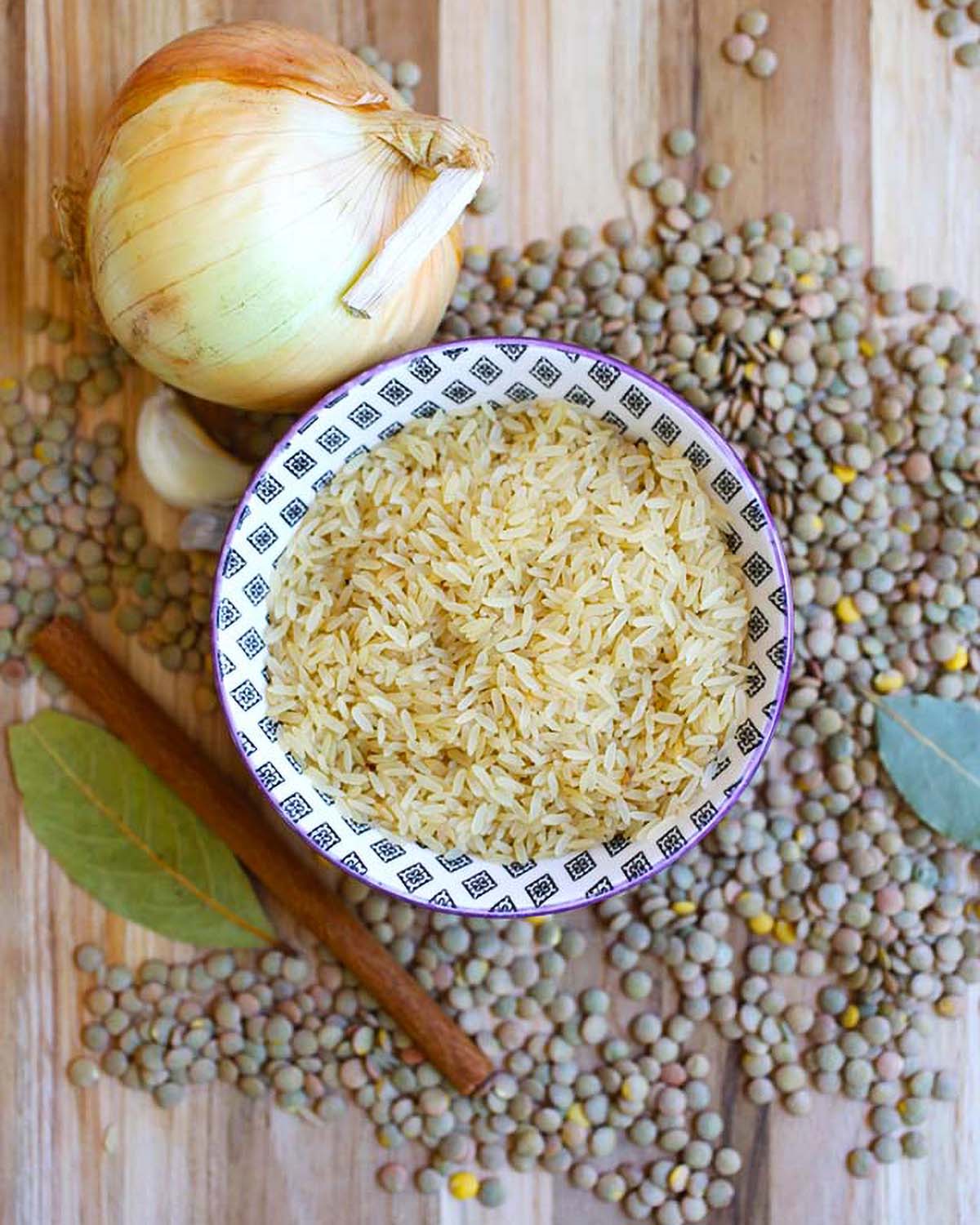 Lentils with Rice and Crispy Onions