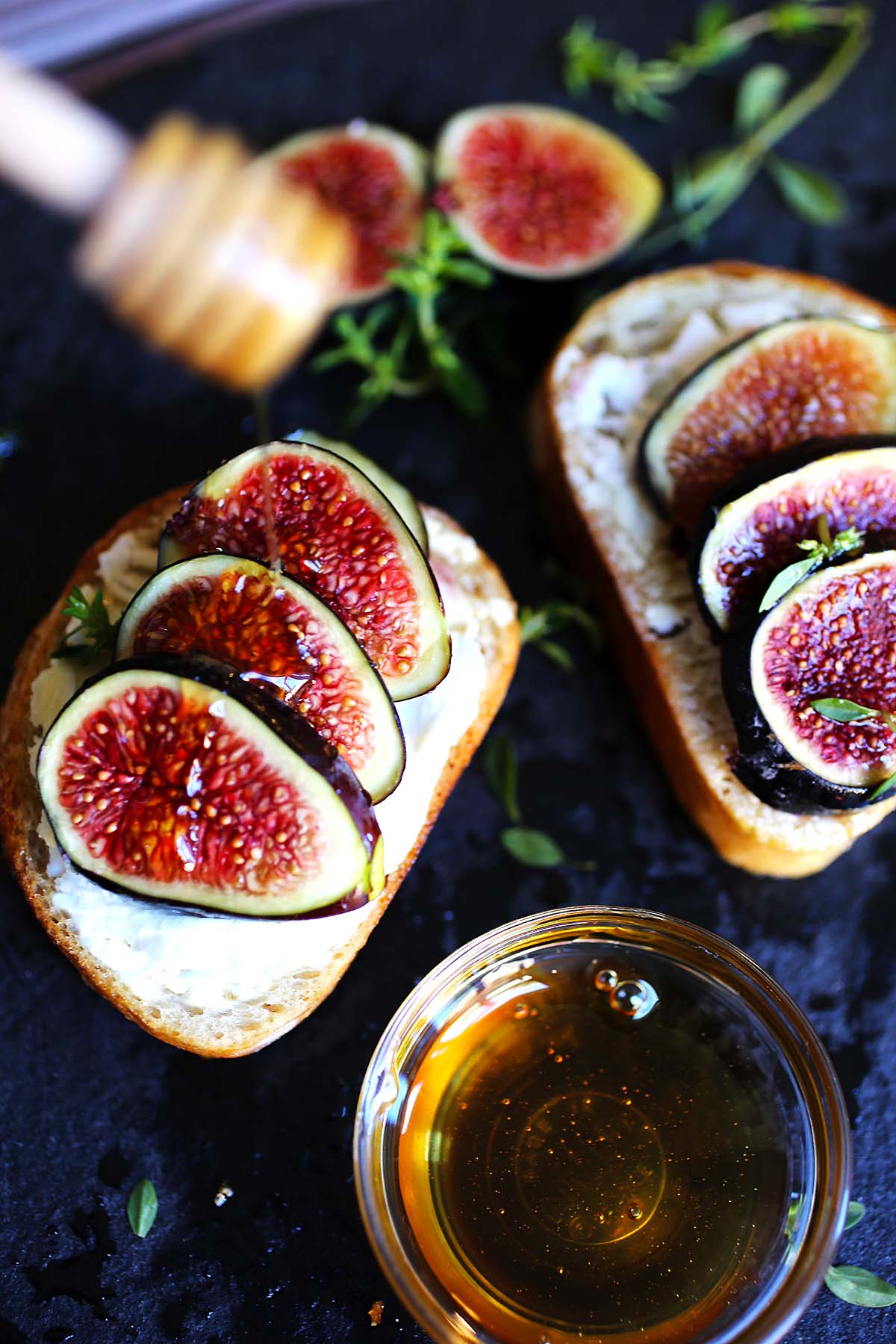 Figs and Goat Cheese on Baguette