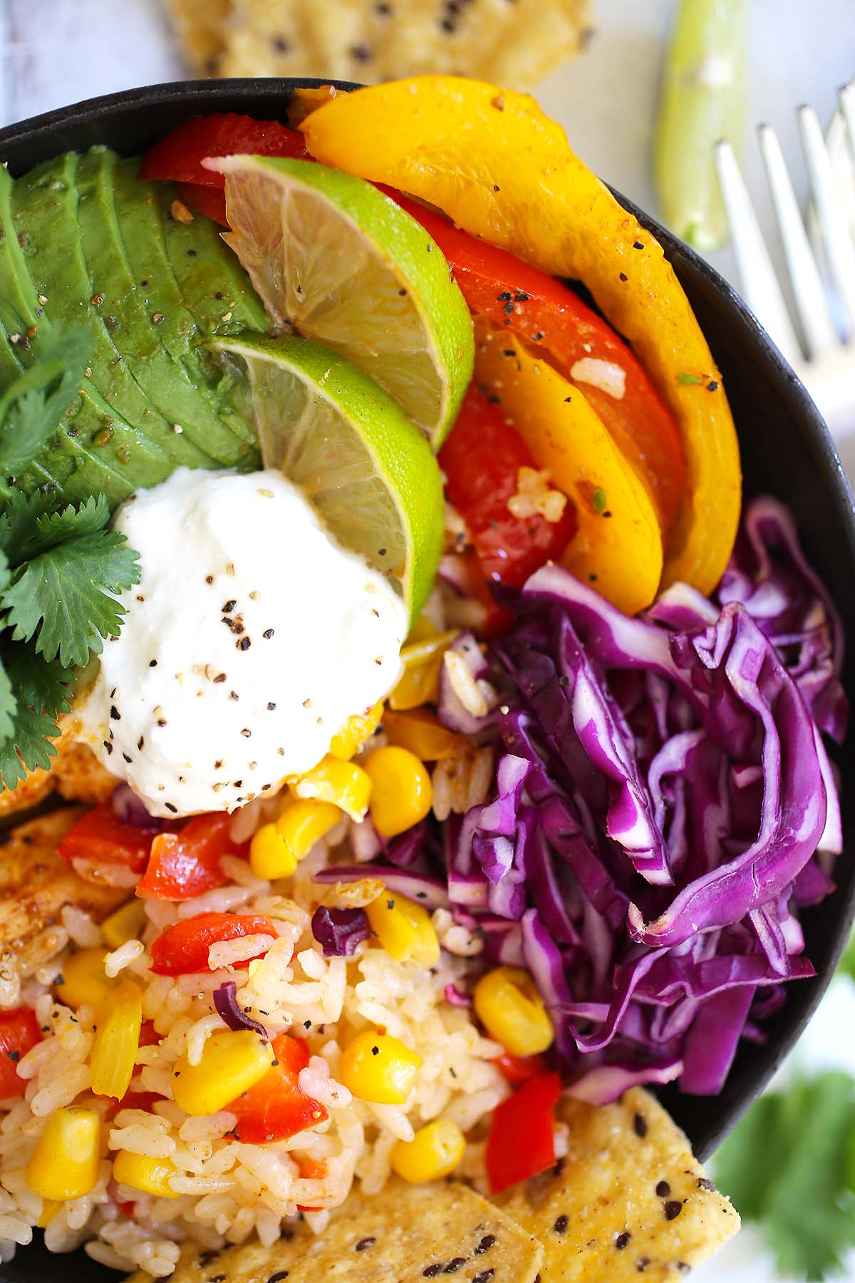 Chicken Fajita Rice Bowl