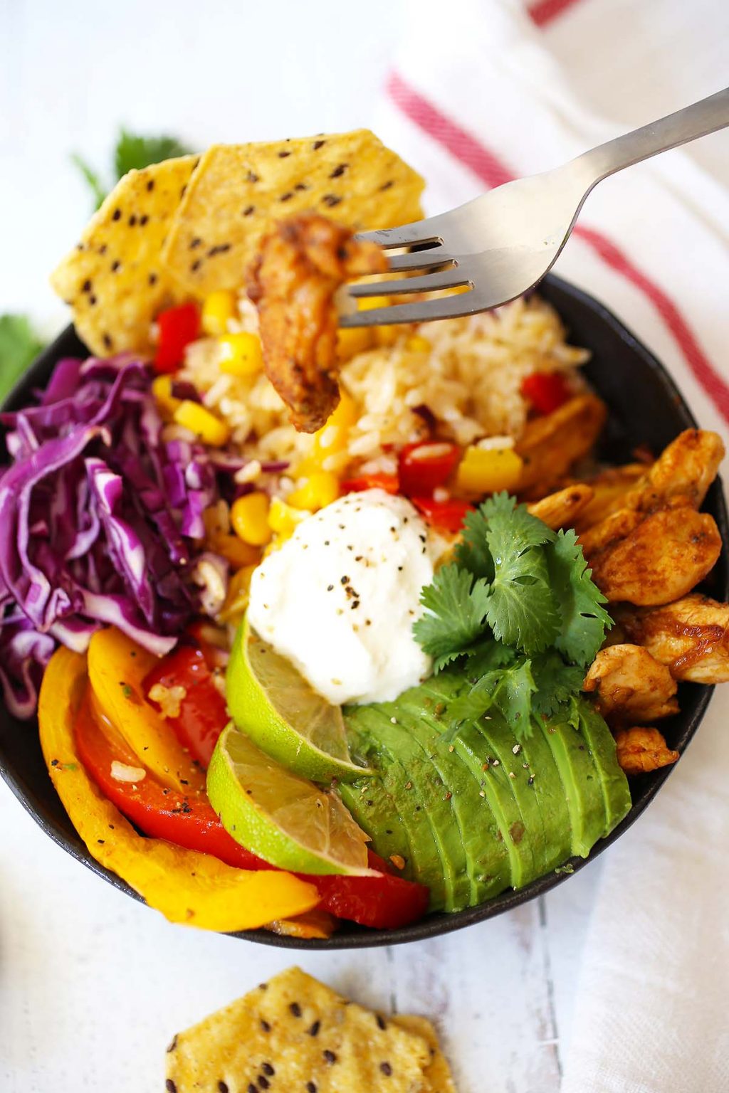 Chicken Fajita Rice Bowl