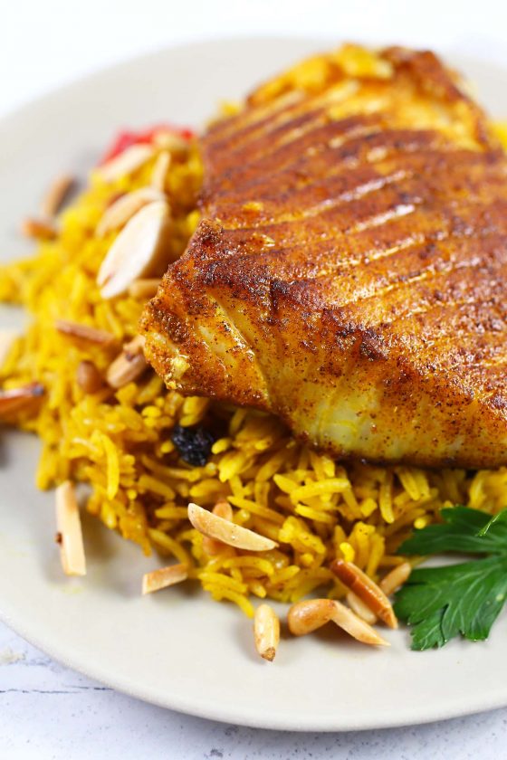 Basmati Rice and Spiced Fish