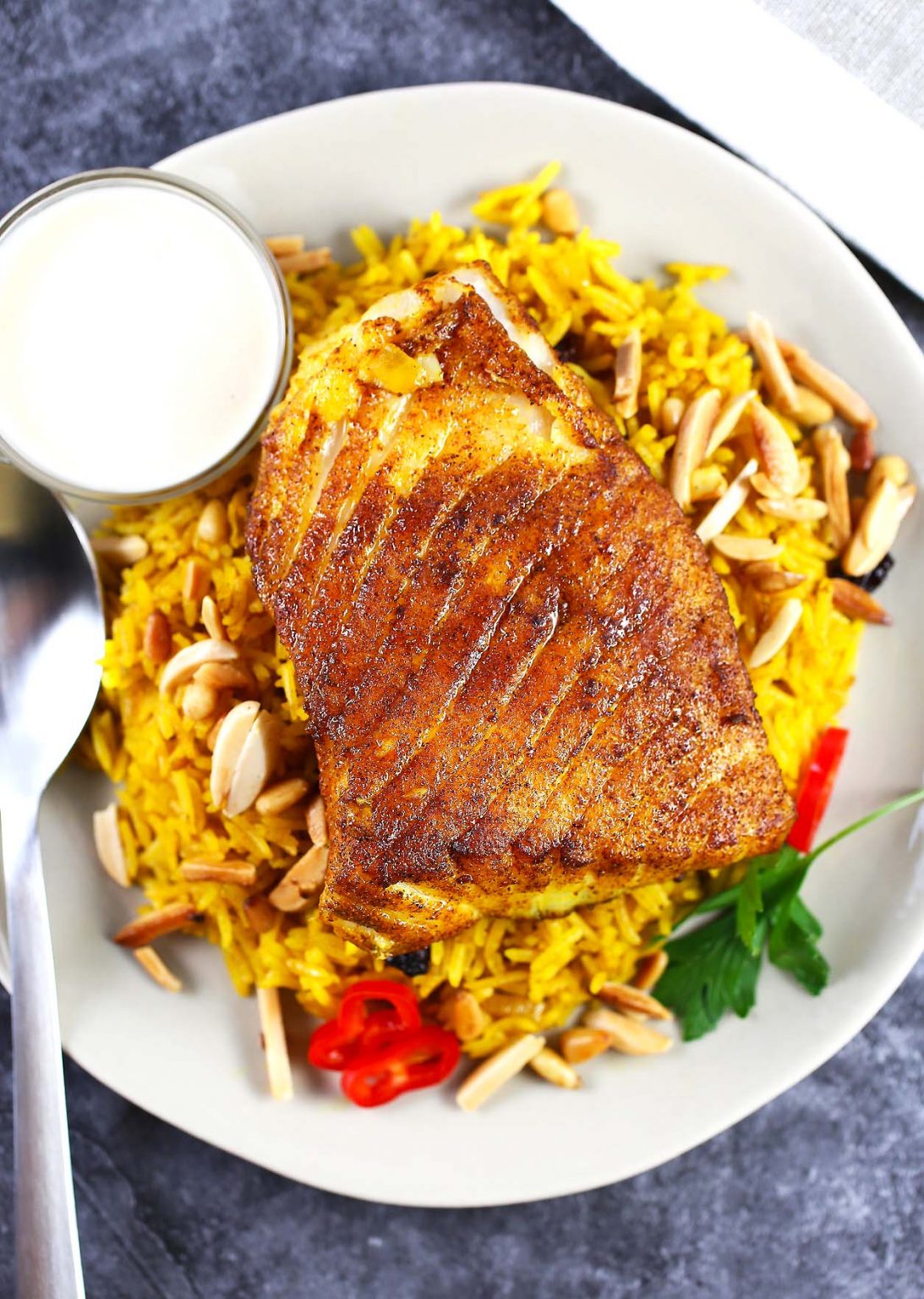 Basmati Rice and Spiced Fish