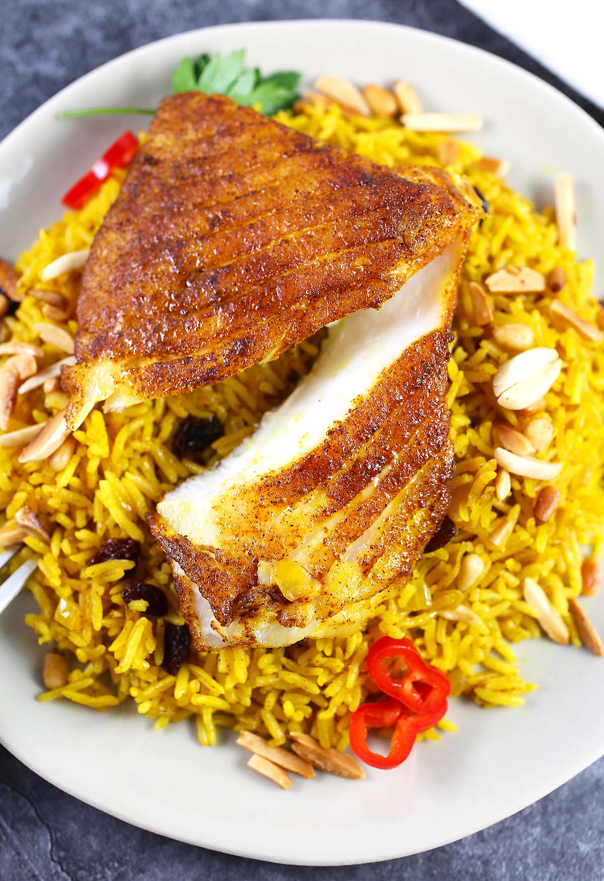 Basmati Rice and Spiced Fish
